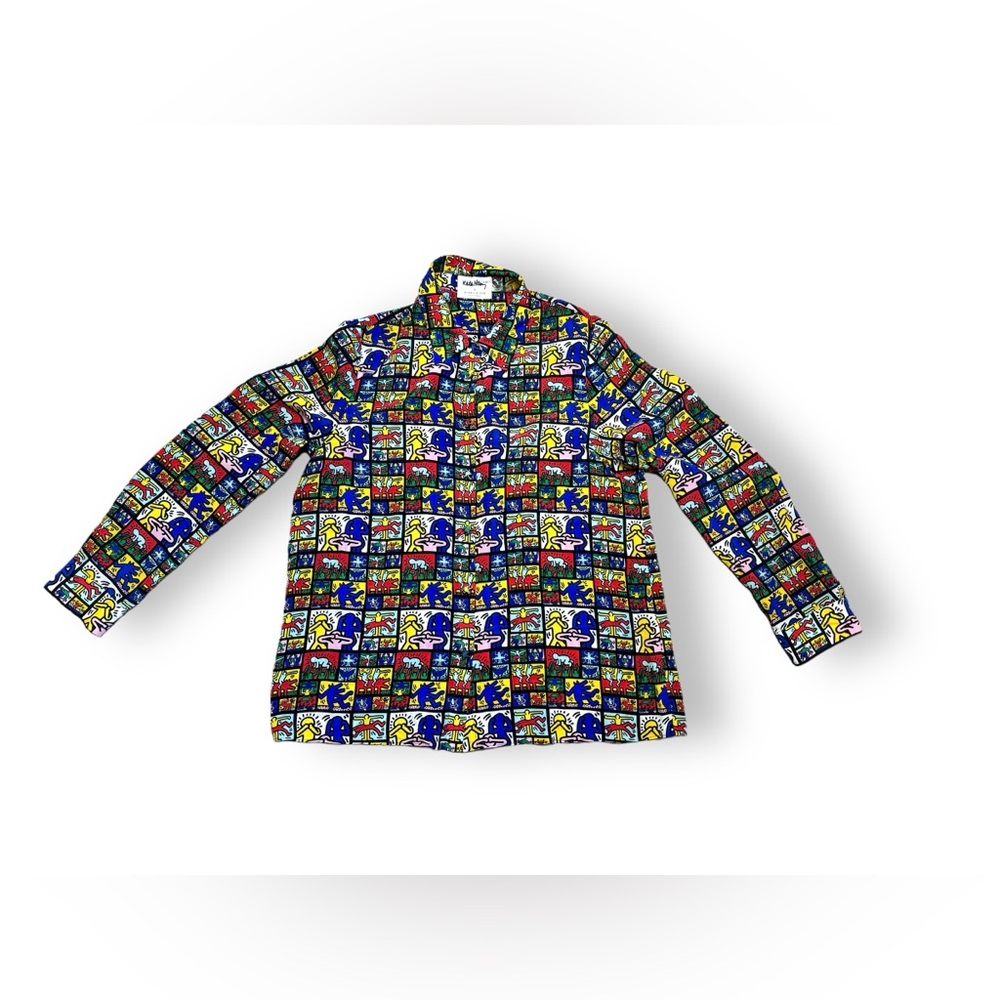 Alice & Olivia + Keith Haring Silk Button Up - Gem